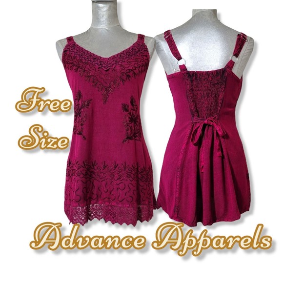 Advance Apparels | Tops | Advance Apparels Fairy Renaissance Lace Crochet Tank Tunic Top Smocked ...
